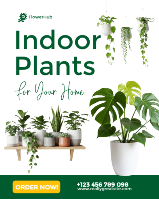 Indoor and Outdoor Flowers Poster Template – Garden & Home Plant Shop ...