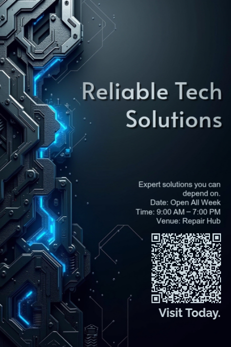 Industrial Laptop Repair Poster Template | PosterMyWall