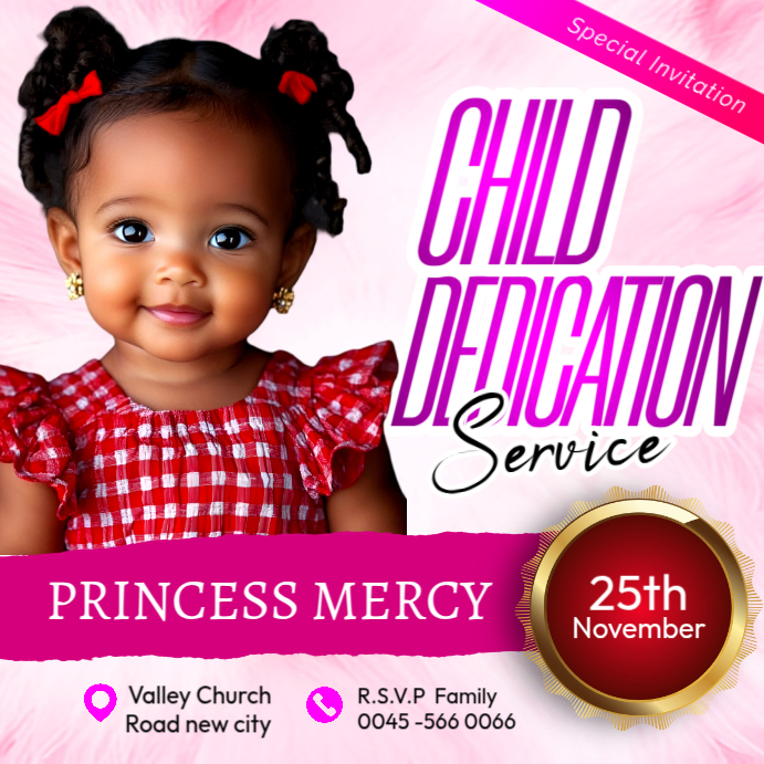 Plantilla de Infant child dedication celebration ceremony blessings ...