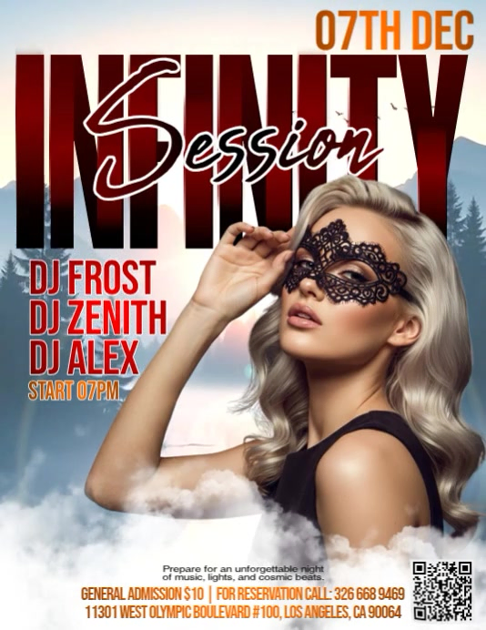 Infinity Night Luxury Masked Session Template | PosterMyWall