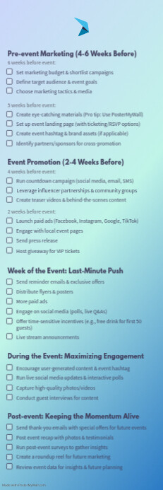 Infographic Design Event Checklist Banner Template | PosterMyWall
