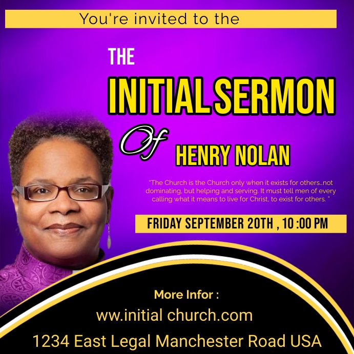 initial church sermon , initial flyer church Template | PosterMyWall