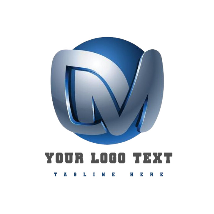 Initial Letter Logo Template Colored Blue Grey Circle 3d Design For ...