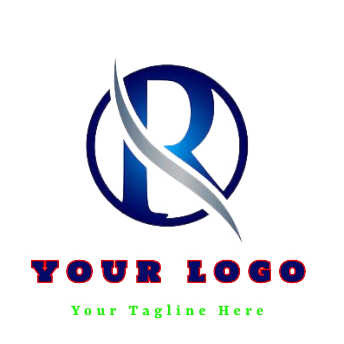 Initial Letter R Logo Template Colored Blue | PosterMyWall