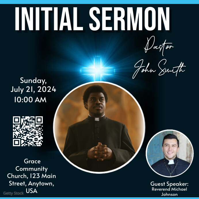 Initial Sermon Template | PosterMyWall