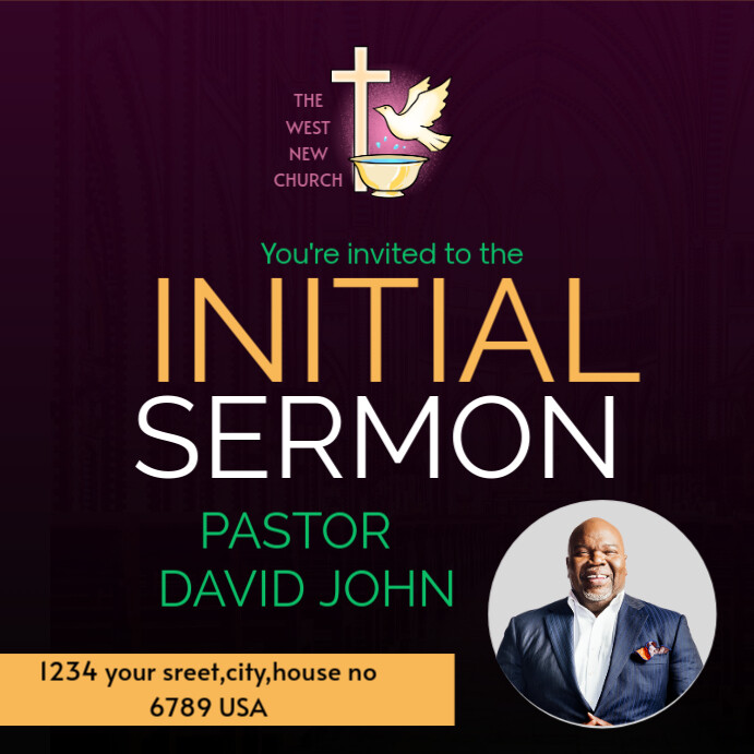 Initial Sermon Template | PosterMyWall