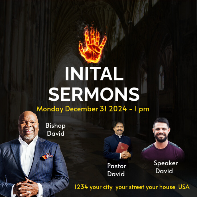 Initial Sermon Flyer Template | PosterMyWall