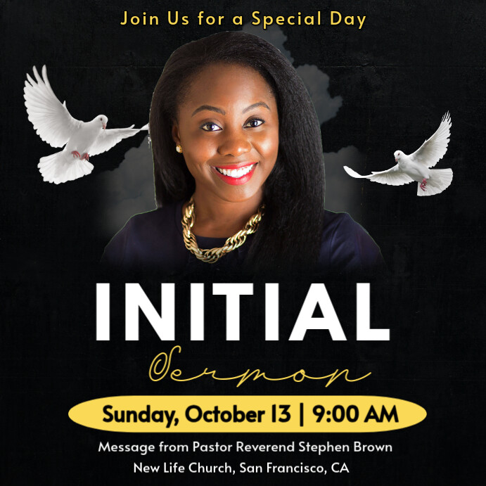 Initial Sermon Flyer Template | PosterMyWall