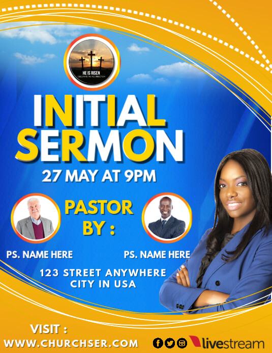 Plantilla de Initial Sermon Invitation Template Flyer | PosterMyWall