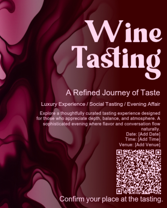 Plantilla de Inky Wine Tasting Instagram Portrait Design for Luxury ...