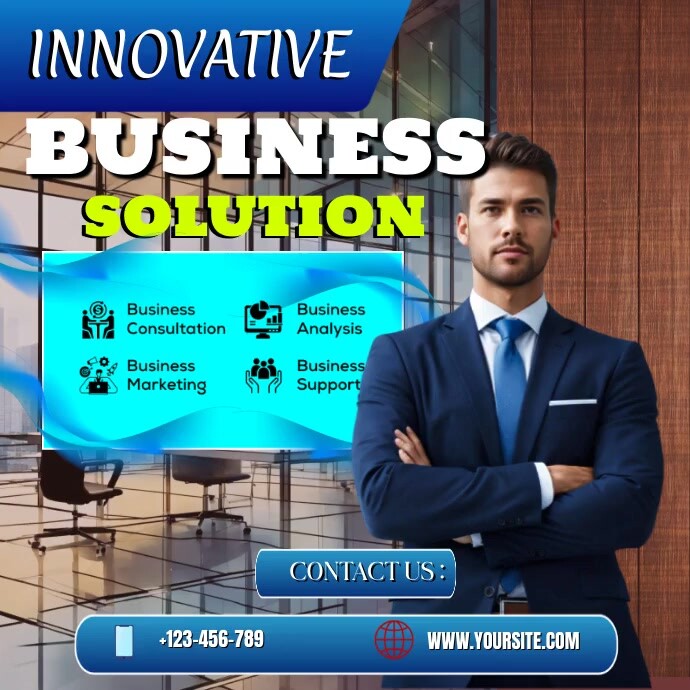 INNOVATIVE BUSINESS SOLUTION Template | PosterMyWall
