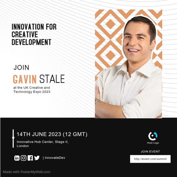 Copy of Innovative Business Webinar & Speaker Colored | PosterMyWall