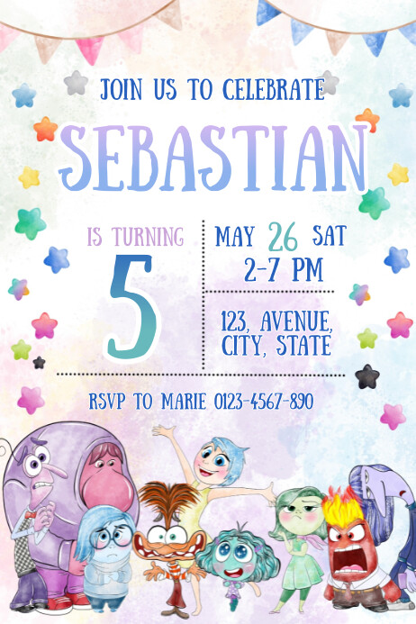 Copy of Inside Out 2 Birthday Invitation | PosterMyWall