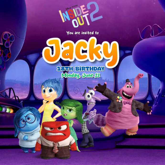 Inside Out Birthday Design Template | PosterMyWall