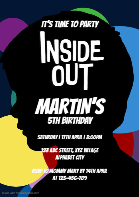 Inside Out Birthday Invitation Template | PosterMyWall
