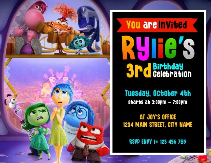 Plantilla de Inside Out Birthday Invitation Template | PosterMyWall