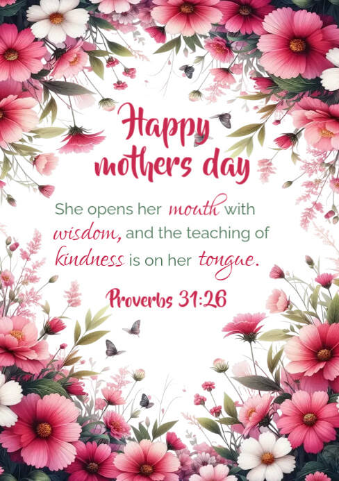 Inspirational bible verse for mother's day pr-Vorlage | PosterMyWall