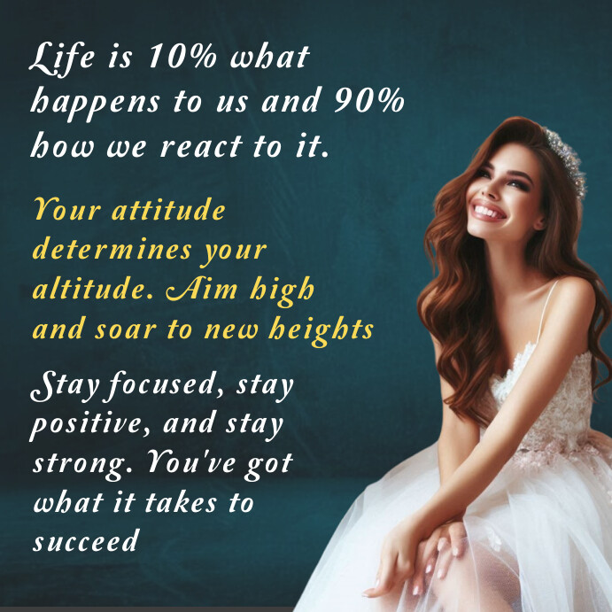 Plantilla de Inspirational quote about attitude | PosterMyWall