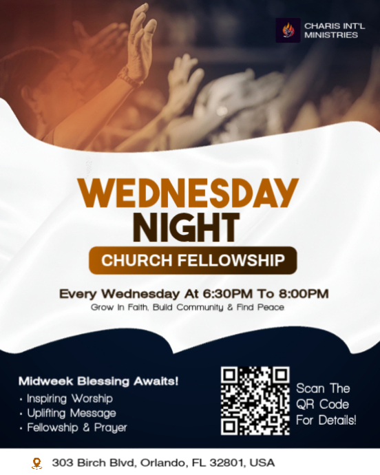 Copy of Inspirational Wednesday Night Church Fellowship Flyer Template ...