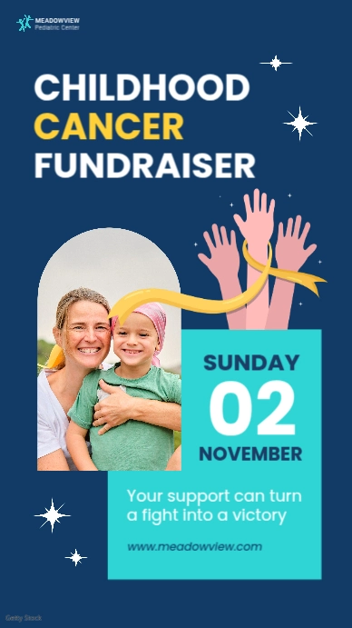 Insta Story Modern Childhood Cancer Fundraise Template | PosterMyWall