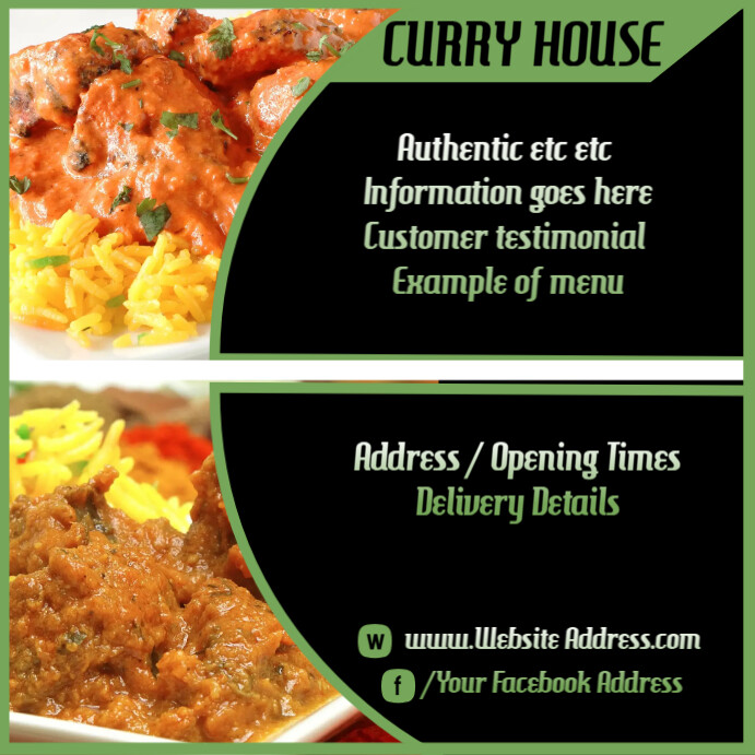 Plantilla de Instagram Advert Curry Restaurant | PosterMyWall