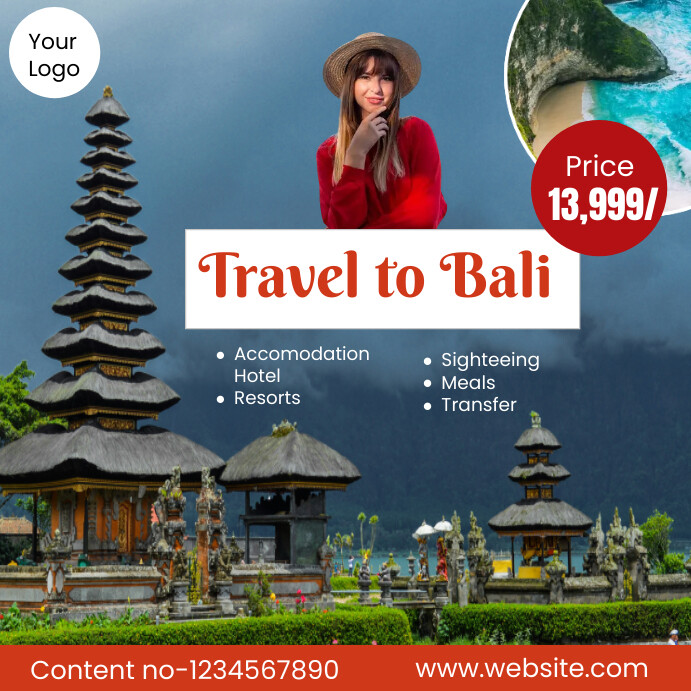 Instagram Bali travel post Template | PosterMyWall