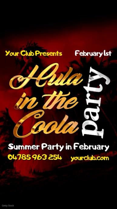 Plantilla de Instagram Hula en el Coola Party | PosterMyWall