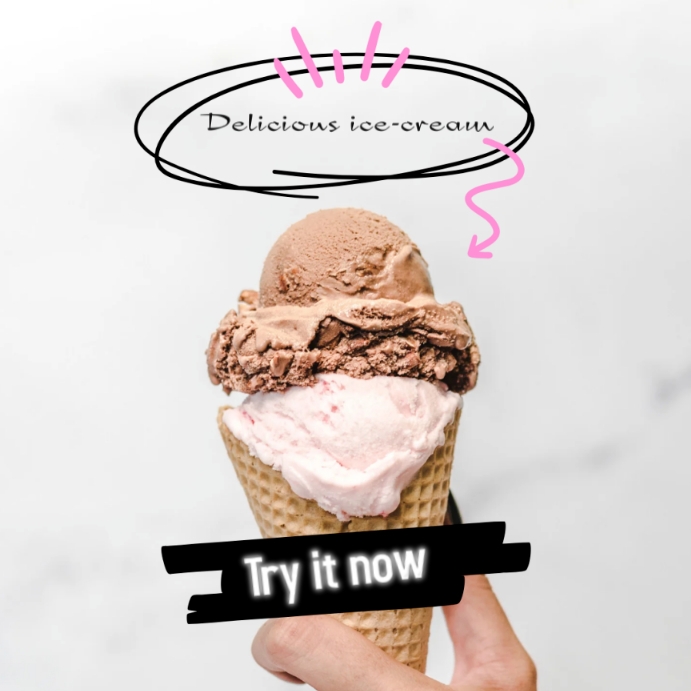 Instagram Ice cream post Template | PosterMyWall