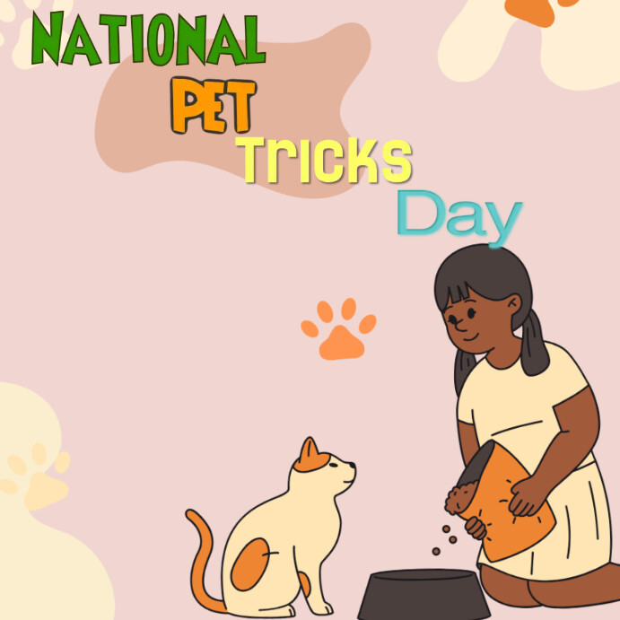 Instagram national pet tricks day post 2023 Template | PosterMyWall