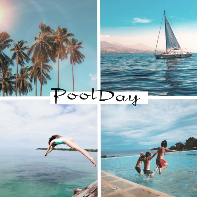 Plantilla de Instagram pool day post | PosterMyWall