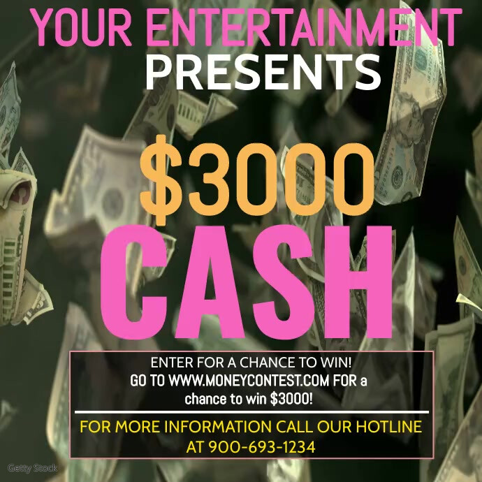Instagram post cash $5000 flyer Template | PosterMyWall