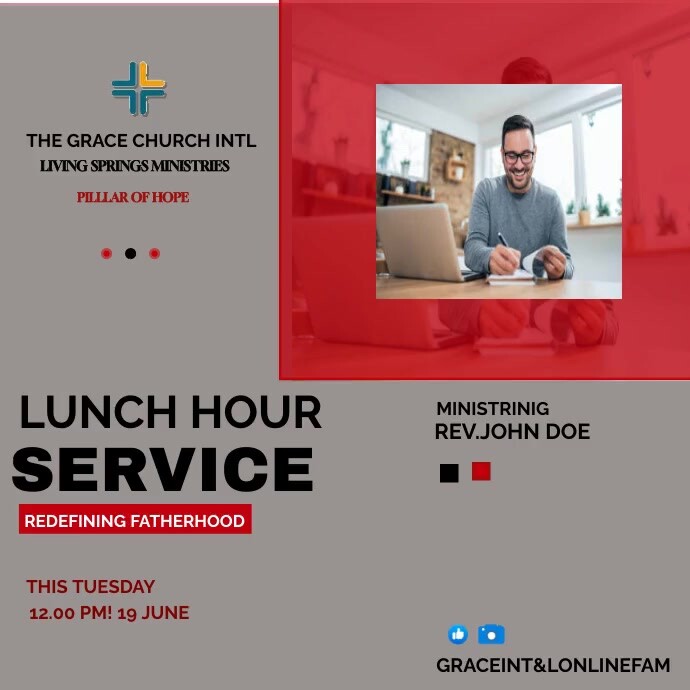 Szablon INSTAGRAM POST LUNCH HOUR | PosterMyWall