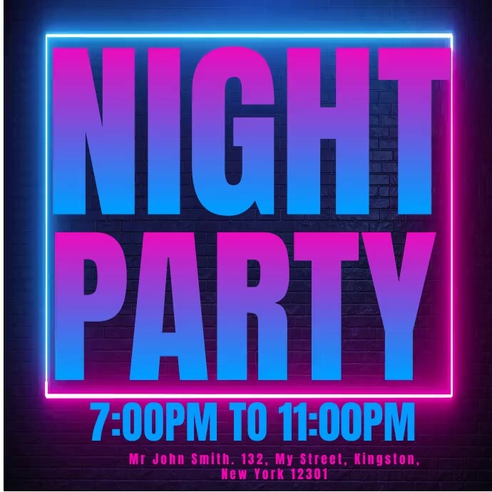 Modèle Instagram post neon video flyer | PosterMyWall