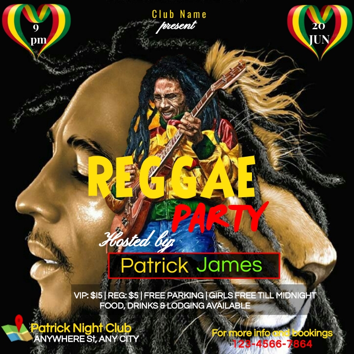 Plantilla de instagram post template reggae album cover | PosterMyWall