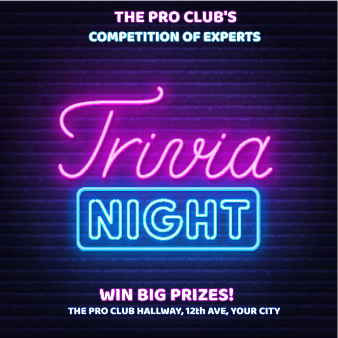 Instagram post trivia night flyer Template | PosterMyWall