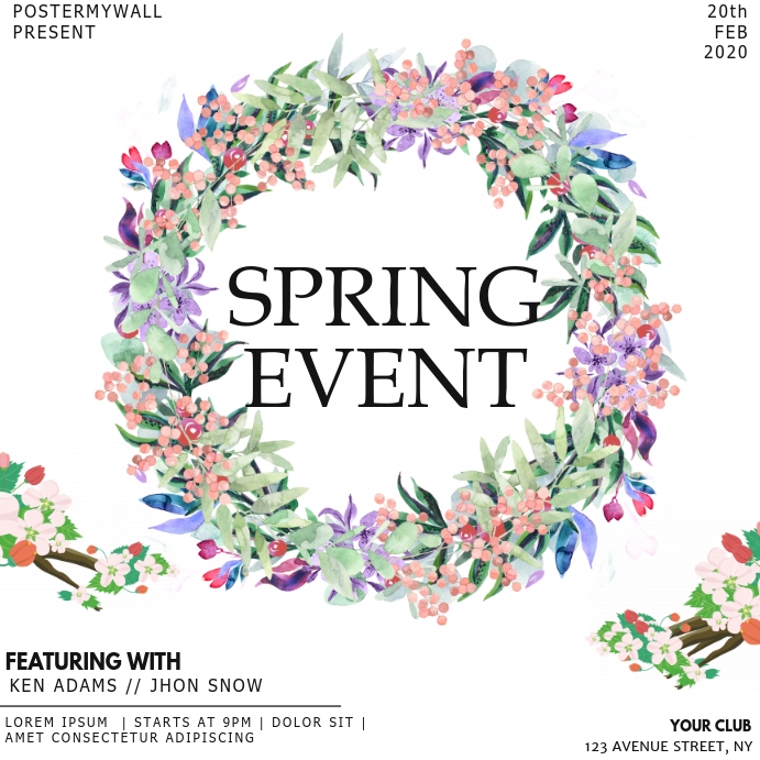 Instagram Spring event flyer template | PosterMyWall