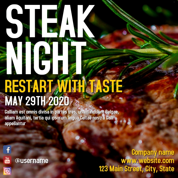 Copy of instagram steak night advertisement | PosterMyWall