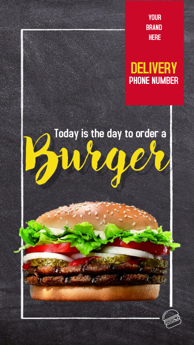 Instagram Stories BURGER Template | PosterMyWall