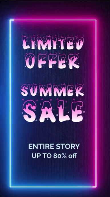 Instagram story add neon video Template | PosterMyWall