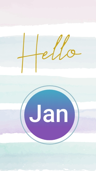 Instagram Story Hello January month of year Template | PosterMyWall