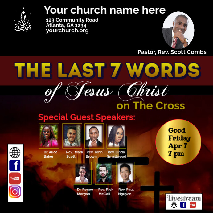 Instagram The Last 7 Words of Jesus Christ Template | PosterMyWall