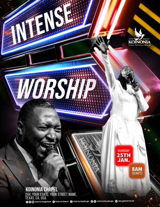 Intense Worship Template | PosterMyWall