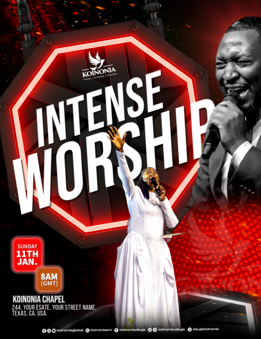 Plantilla de Intense Worship | PosterMyWall