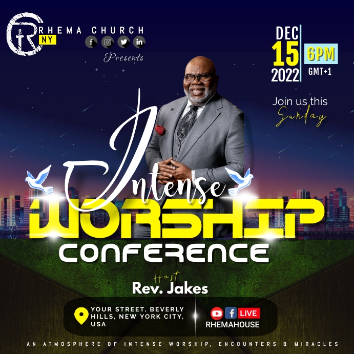 Intense Worship Template | PosterMyWall