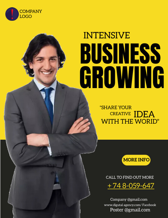 Intensive business growing Template | PosterMyWall