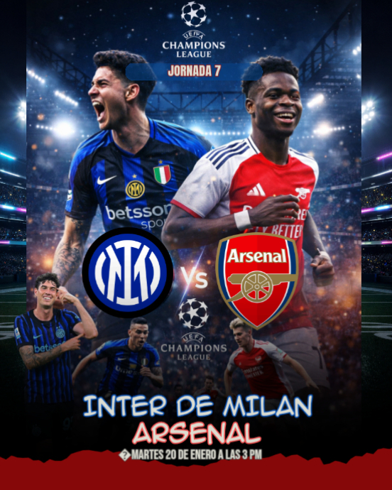inter de milan vs arsenal 2026 Template | PosterMyWall