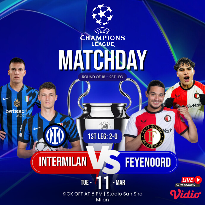 inter vs feyenoord Template | PosterMyWall