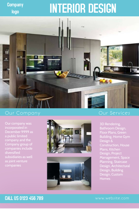 Interior Design Flyers Template | PosterMyWall