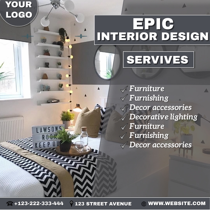 Interior design Template | PosterMyWall