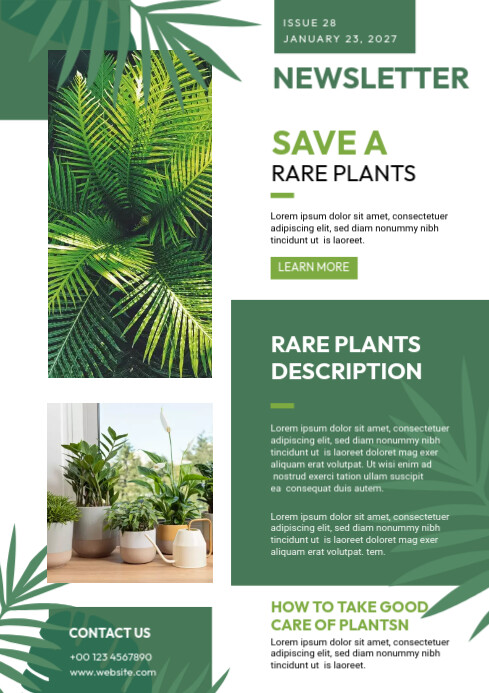 Interior Plants Newsletter Template | PosterMyWall